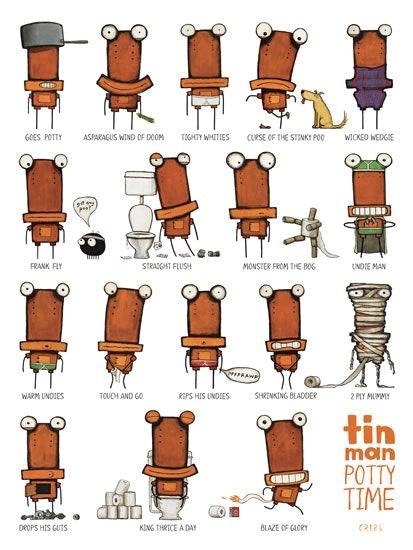 Tin Man - Potty Time Print – Presence On Harbour · Ōamaru · Gift Shop ...